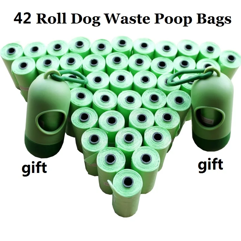 1Pack=12/20/42 Rolls Dog Poop Bags With Dispenser Capsule Shape Doggie ...