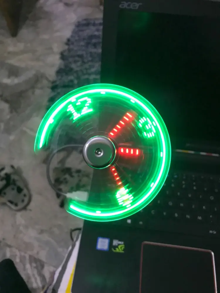 USB Fan LED Clock Display for Laptop and Desktop Computer