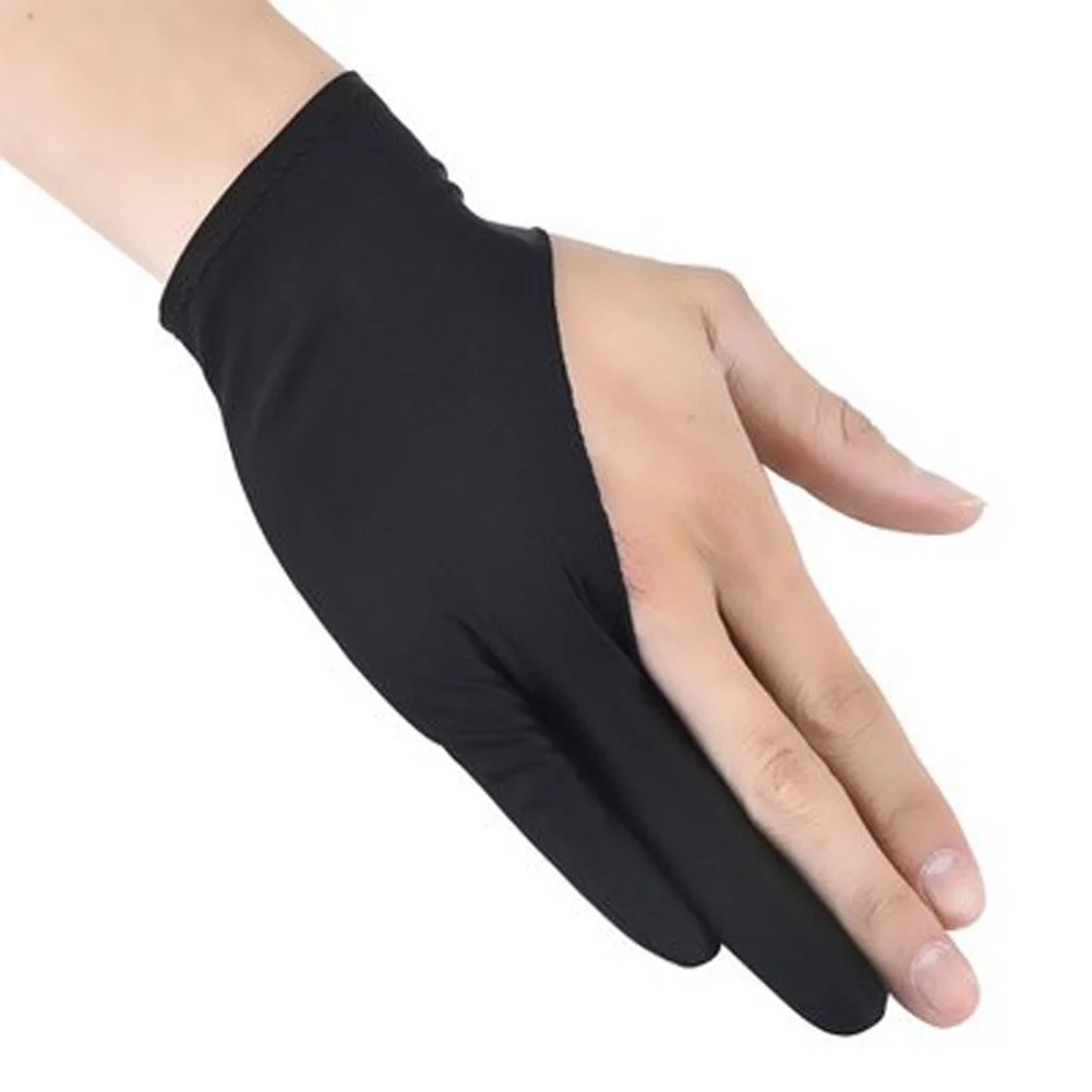 Artist Drawing Glove For Any Graphics Drawing Tablet Black 2 Finger 