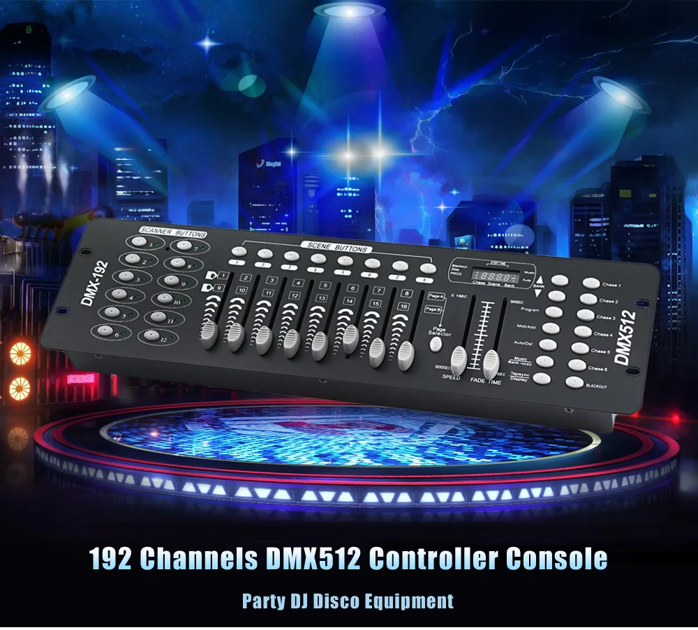DMX-192-Console-Specifications-1-192DMX-CHANNEL-2-8-Programmable-SCENES ...