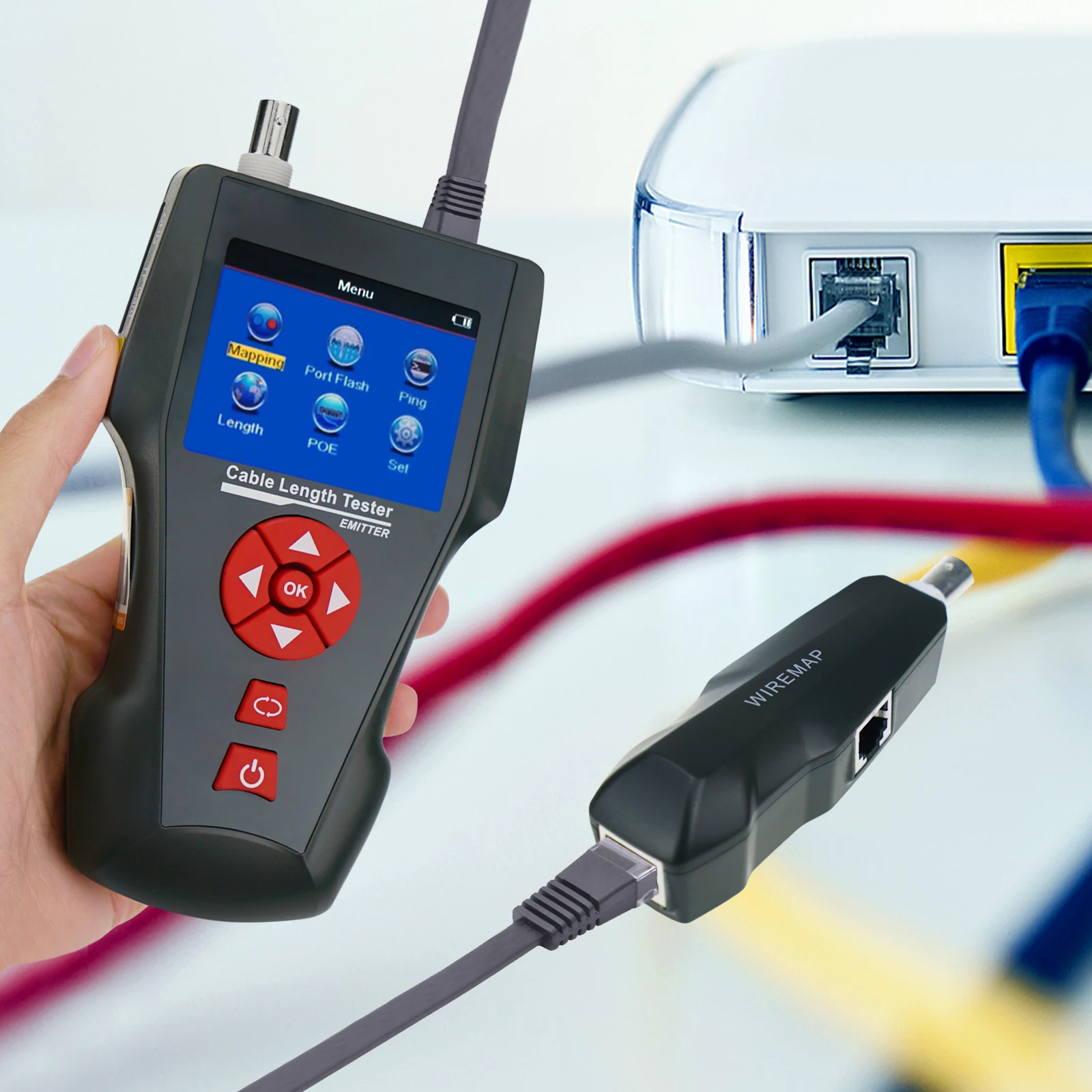 Digital Network Cable Tester Length Tester Rj45 Rj11 Bnc Coax Telephone ...