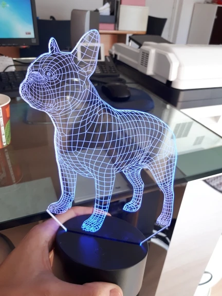 Night Lamp Hologram French Bulldog Night Light 3D Effect