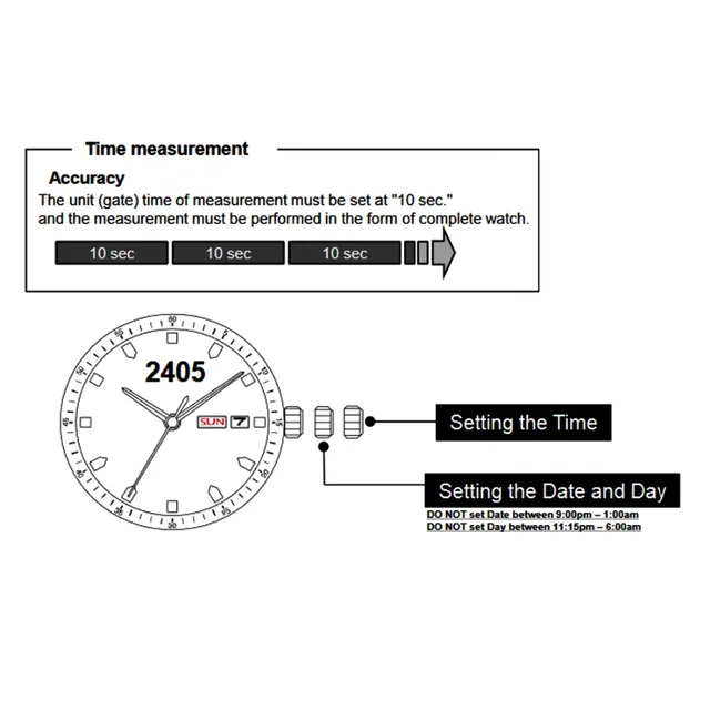 MIYOTA 2405 시계 무브 날짜 일 3 위치 - 이유트렌드