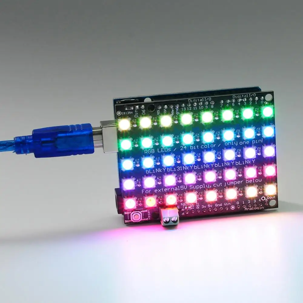 40-RGB-LED-WS2812B-5X8-Pixel-Dot-Matrix-Shield-Addressable-LED-Module ...