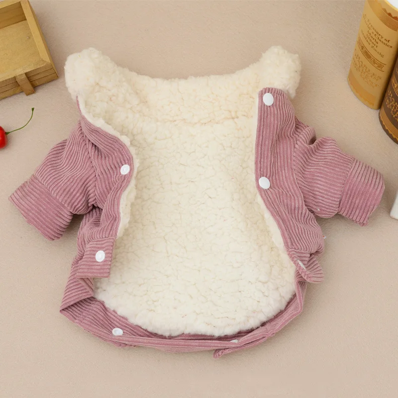 Warm new small poodle dog autumn winter jacket cotton corduroy fabric ...