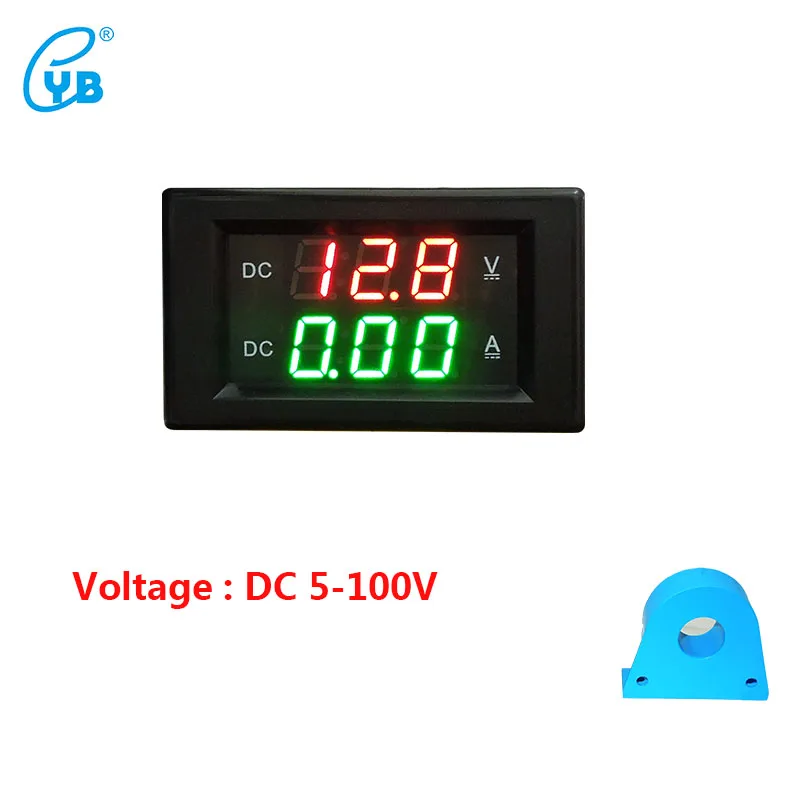 YB4835HVA DC Voltmeter Ammeter DC5 100V Hall DC LED Digital Voltage ...