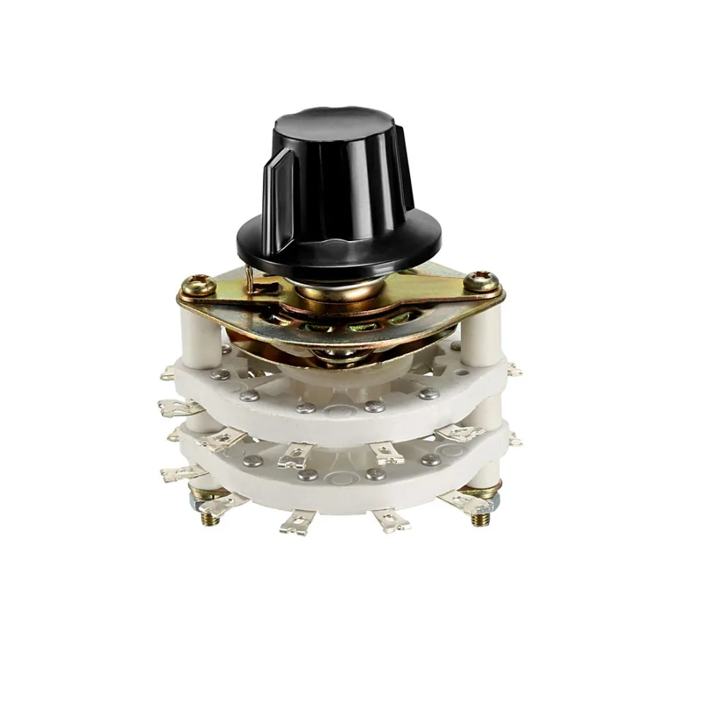 UXCELL 2 Pole 6/10 Position 2 Deck Band Channel Rotary Switch Selector ...