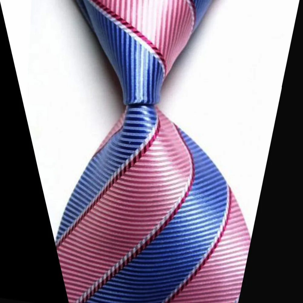 GOBETTIES 2017 New Gravata Slim Mens Wedding Neckties Pink Blue Striped ...