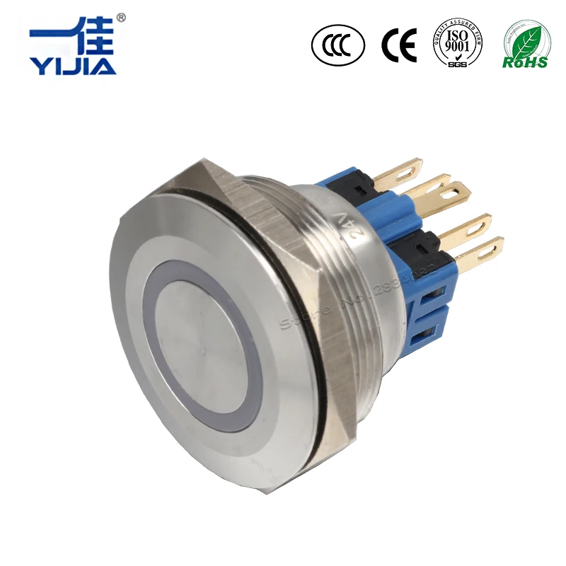30mm Led Ring Momentary Illuminated Push Button Switch Gq30-11e/s ...