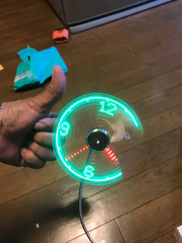 USB Fan LED Clock Display for Laptop and Desktop Computer