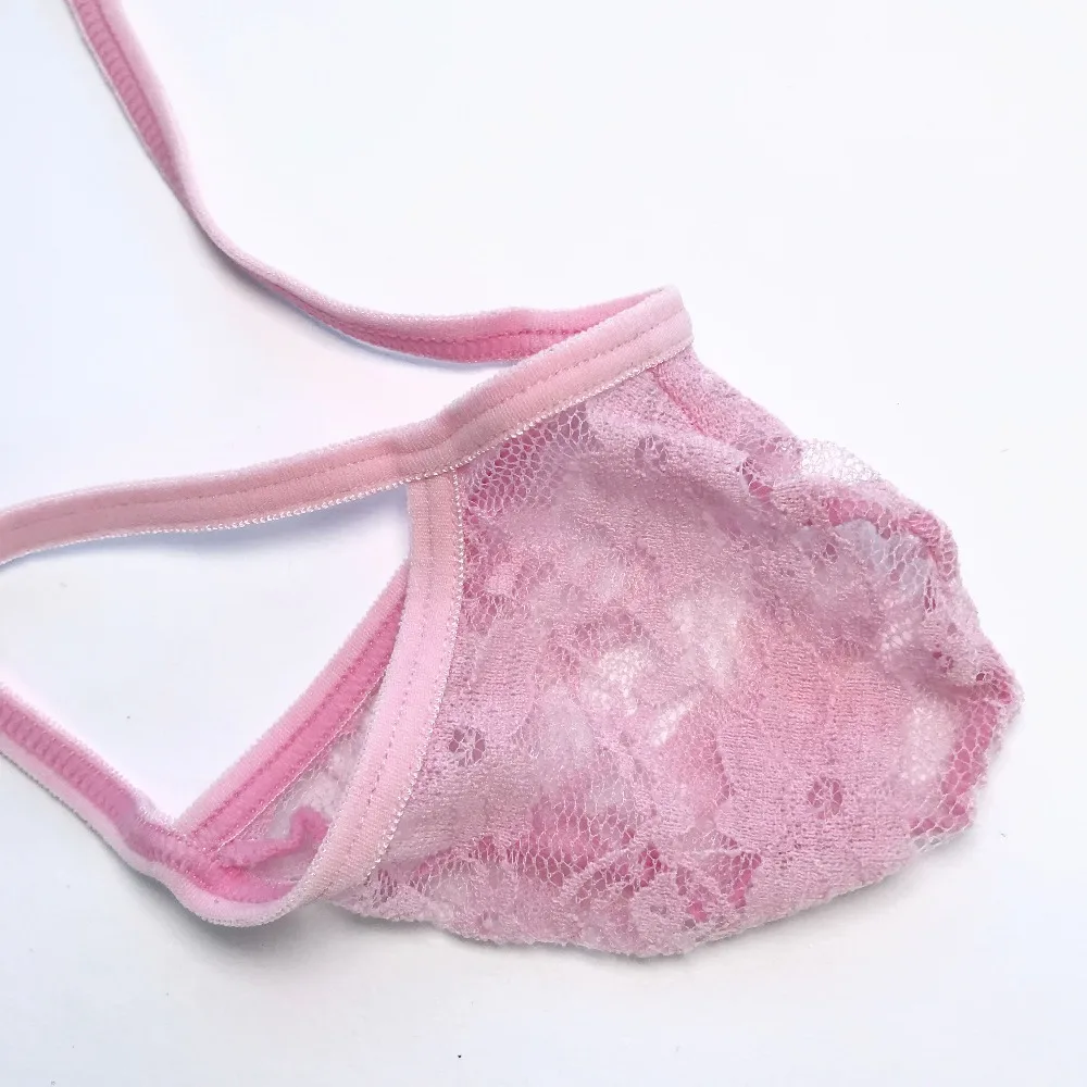 G493b Mens String Pouch Thong G-string Stretchy Floral Lace Mini Pouch ...