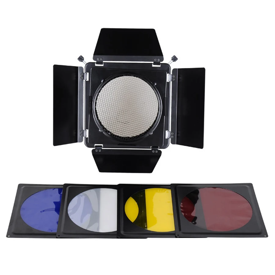 Flash Accessories Barn Door Filter Kits with 200mm Mount include 4pcs ...