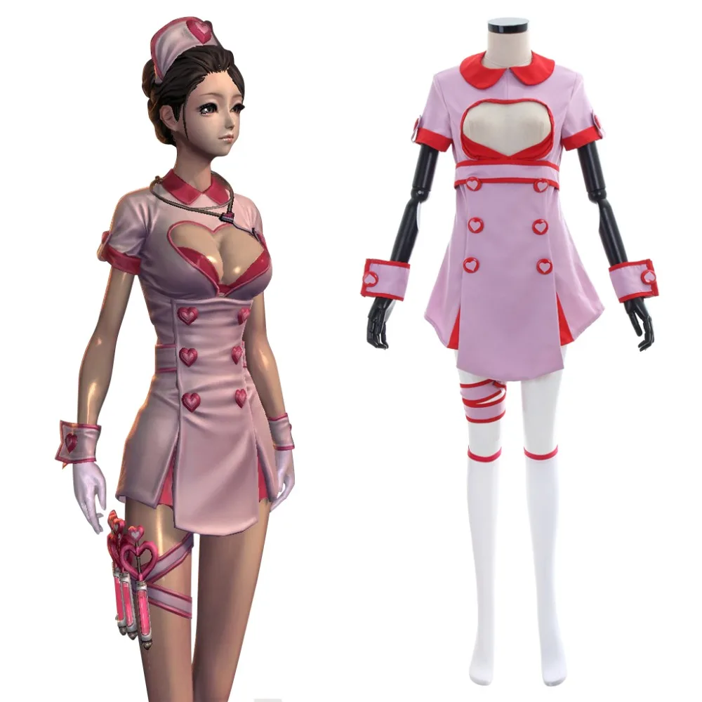 Game Blade Soul Sexy Nurse Uniform Cosplay Costume Women Battle Dress Halloween Carnival Outfit