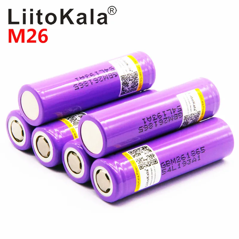 Liitokala 充電式リチウムイオン電池,オリジナル100%,m26,18650,2600mah,10a,2500,電動スクーター用 ...