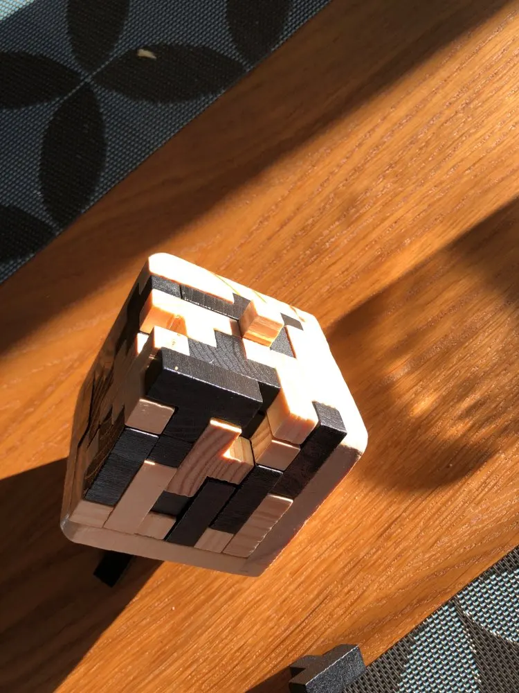 Wood Cube Puzzle 3D Interlocking - Life Changing Products