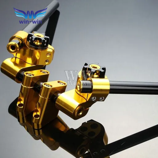 Motorcycle Adjustable Steering Handle Bar Handlebar Grip Clip Ons Set ...