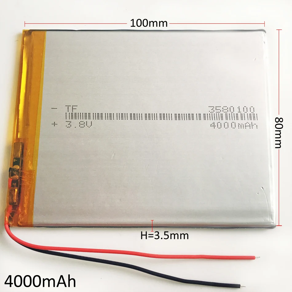 3.7V 4000mAh 3580100 Polymer Lithium LiPo Rechargeable Battery cells ...