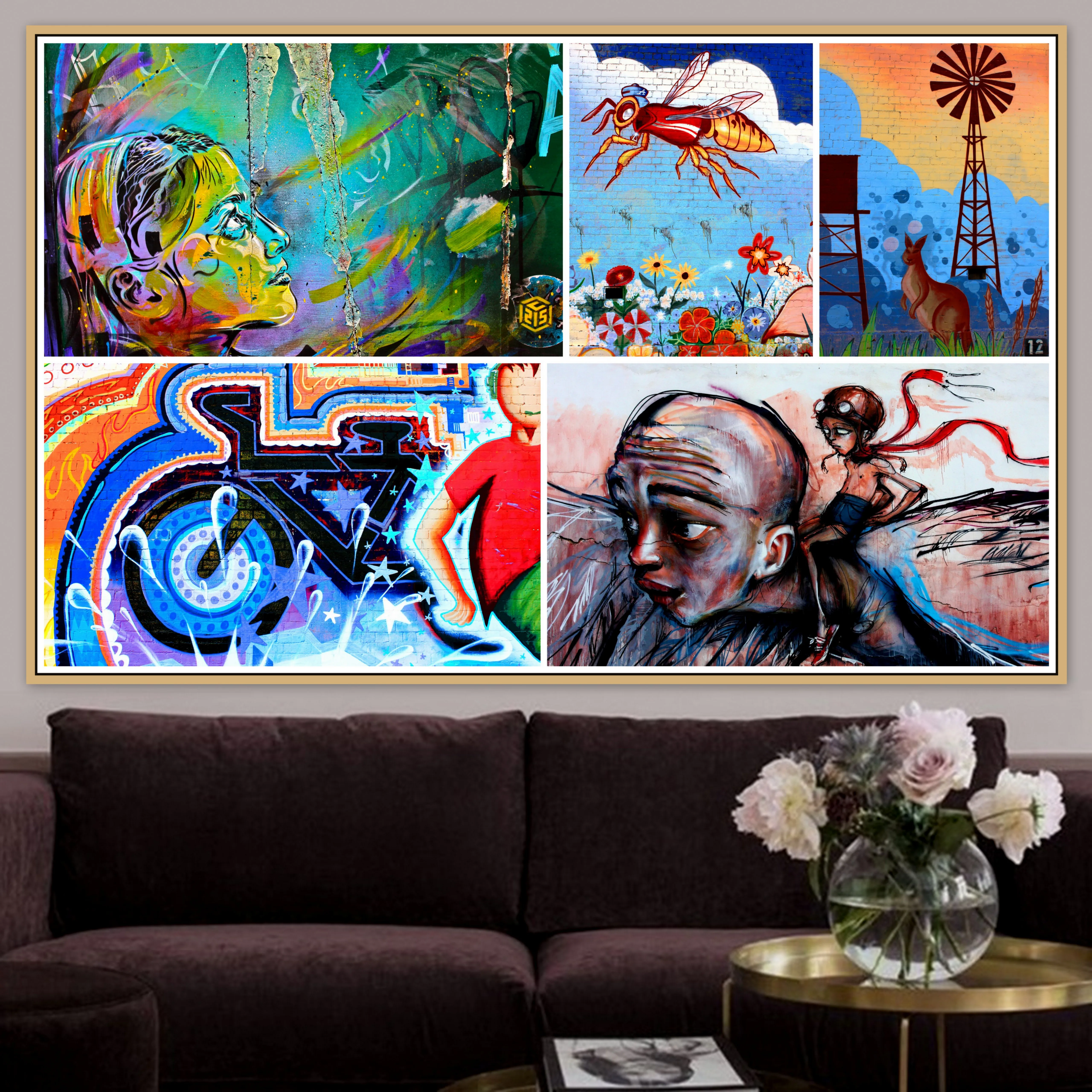 Live Life Graffiti Urban Street Art Mural Canvas Painting Poster And ...