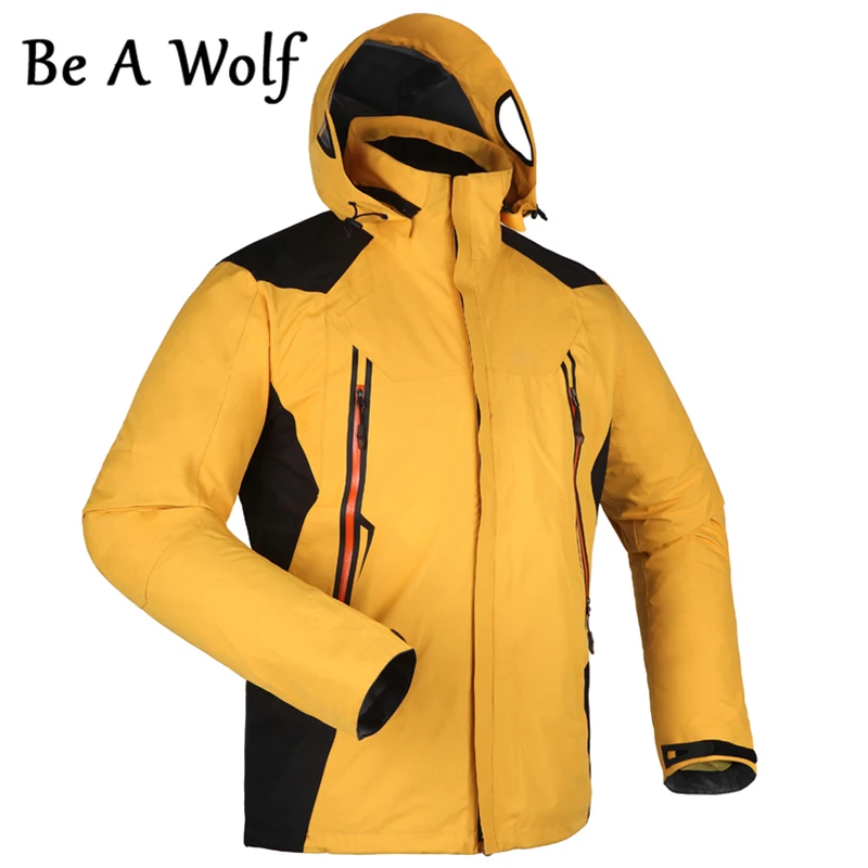 Be A Wolf Hiking Jackets Men Fleece Softshell Jacket Winter Jacket Waterproof Windbreaker Coat