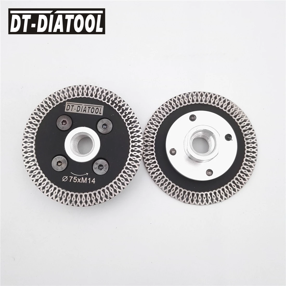 DT DIATOOL 2pcs 75MM Hot Pressed Mini Mesh Turbo Rim Diamond Blades ...