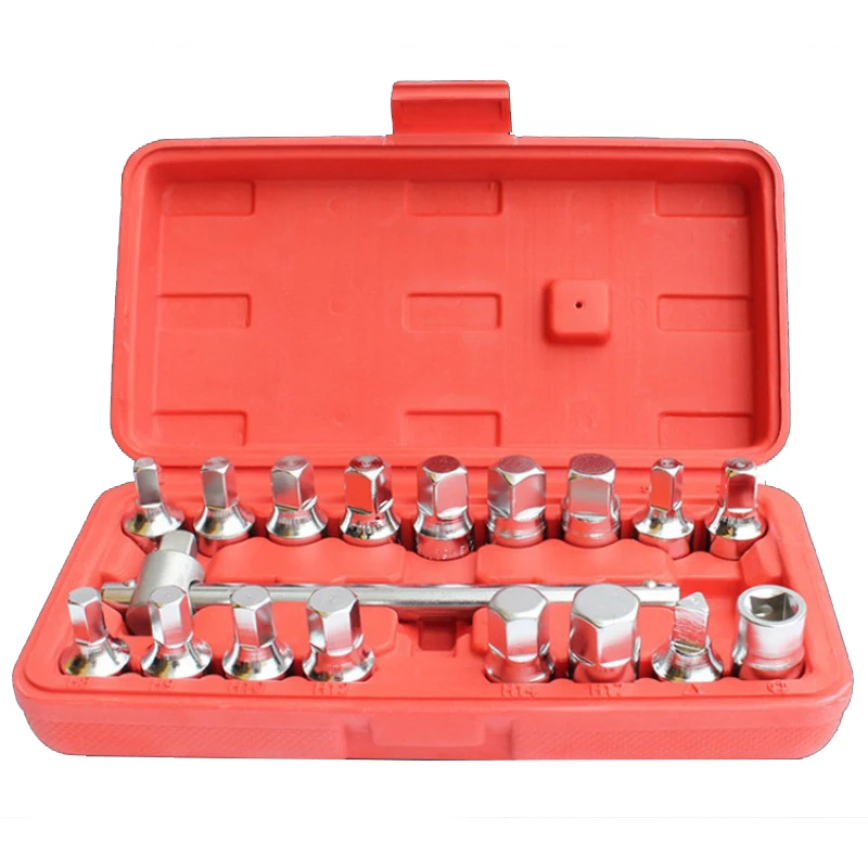 18 pcs Put Oil Combination Tools 21pcs Four Corners Hexagon Car Repair ...