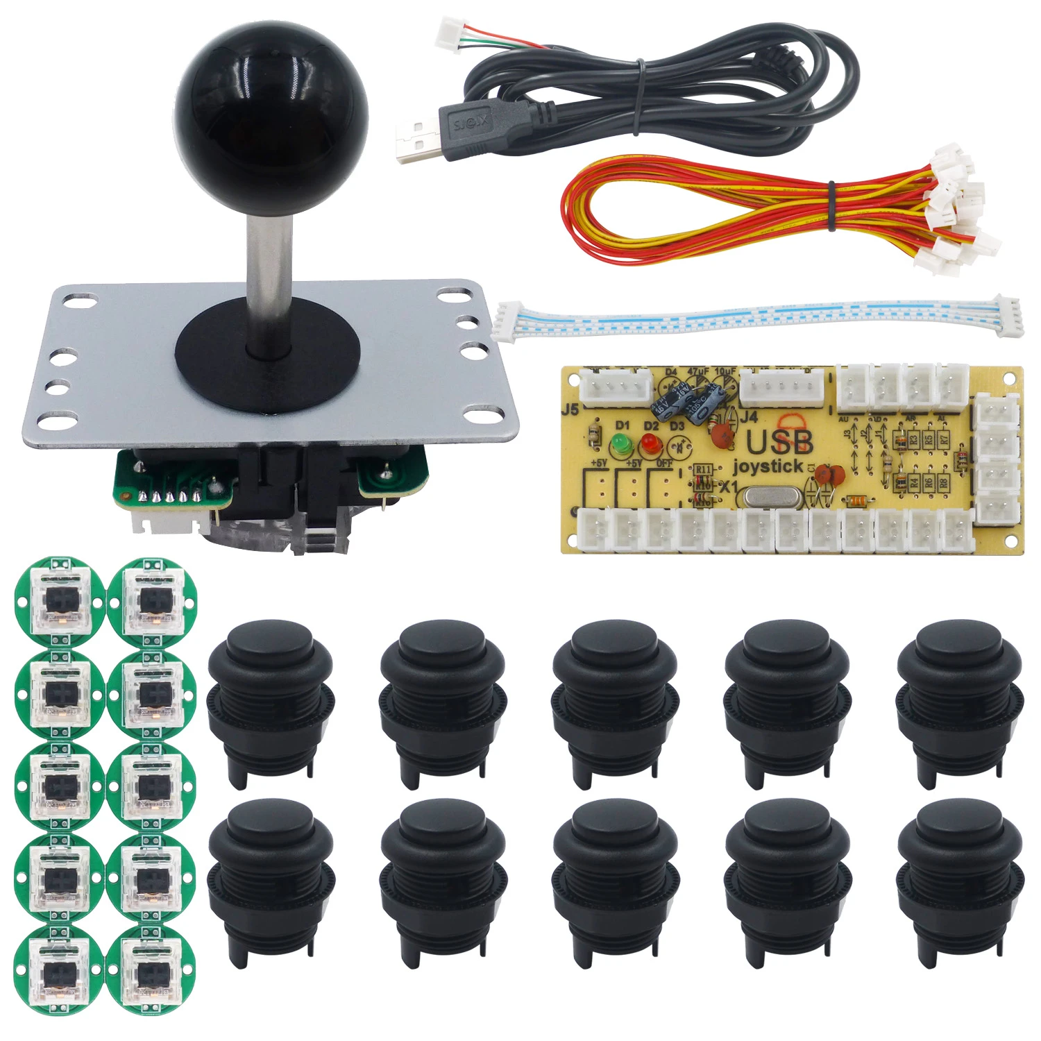 Sanwa 4&8 Joystick Raspberry Pi Pc Mame Arcade Matt Frosted Push Button ...
