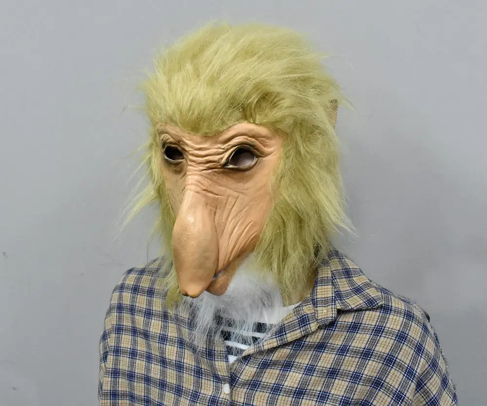 Latex Full Head Animal Proboscis Monkey Fancy Dress Up Carnival Prop ...