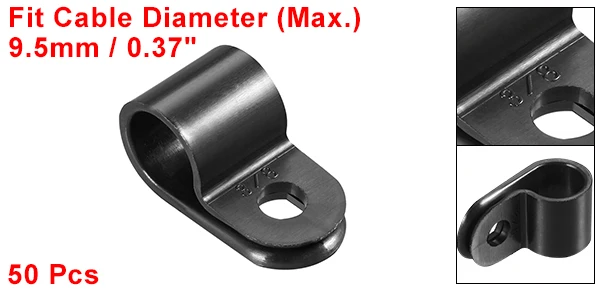 Uxcell Cable Diameter 9.5/15/15.8/19.4mm Nylon R-type Cable Clamp ...