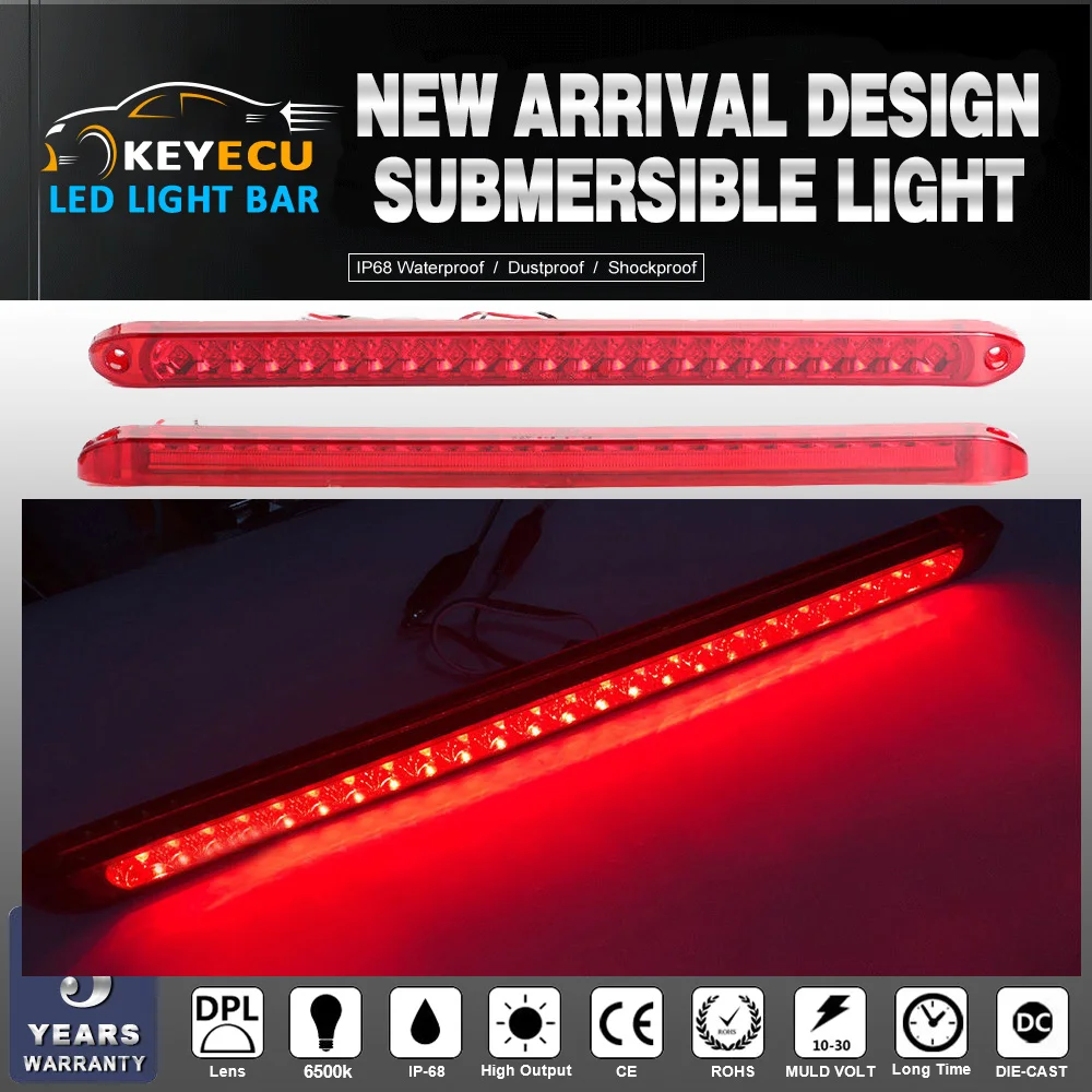 Keyecu 17"23led Red Submersible Light Bar Stop Turn Tail 3rd Brake ...
