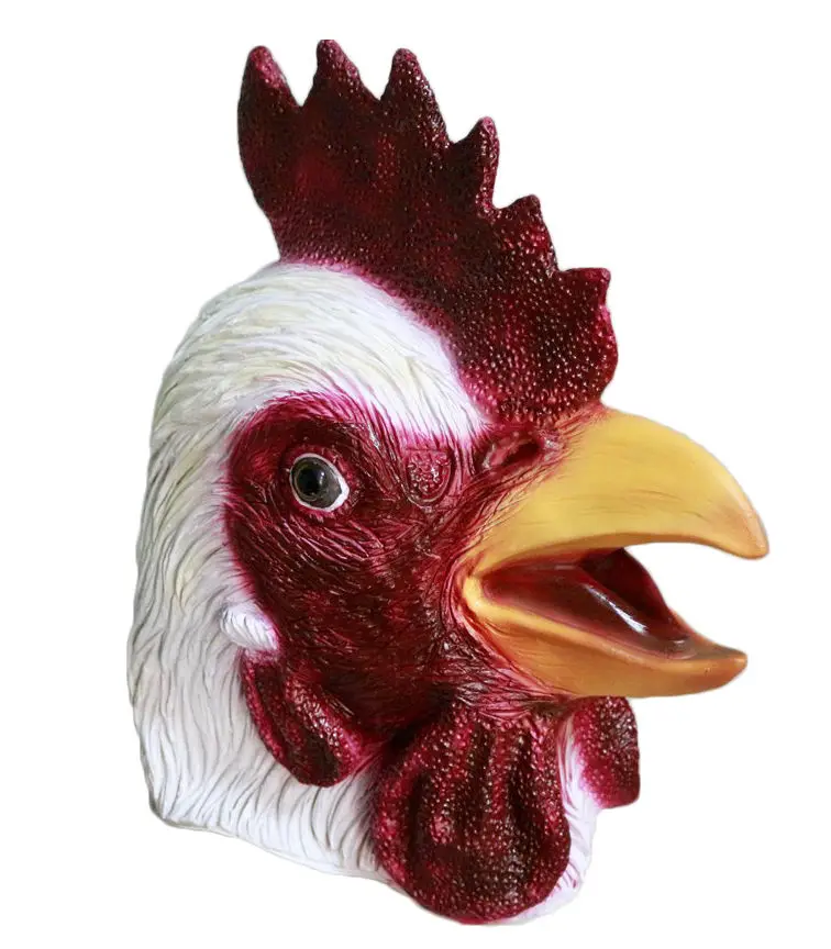 White Rooster Latex Full Head Animal Popular Fancy Dress Up Carnival ...