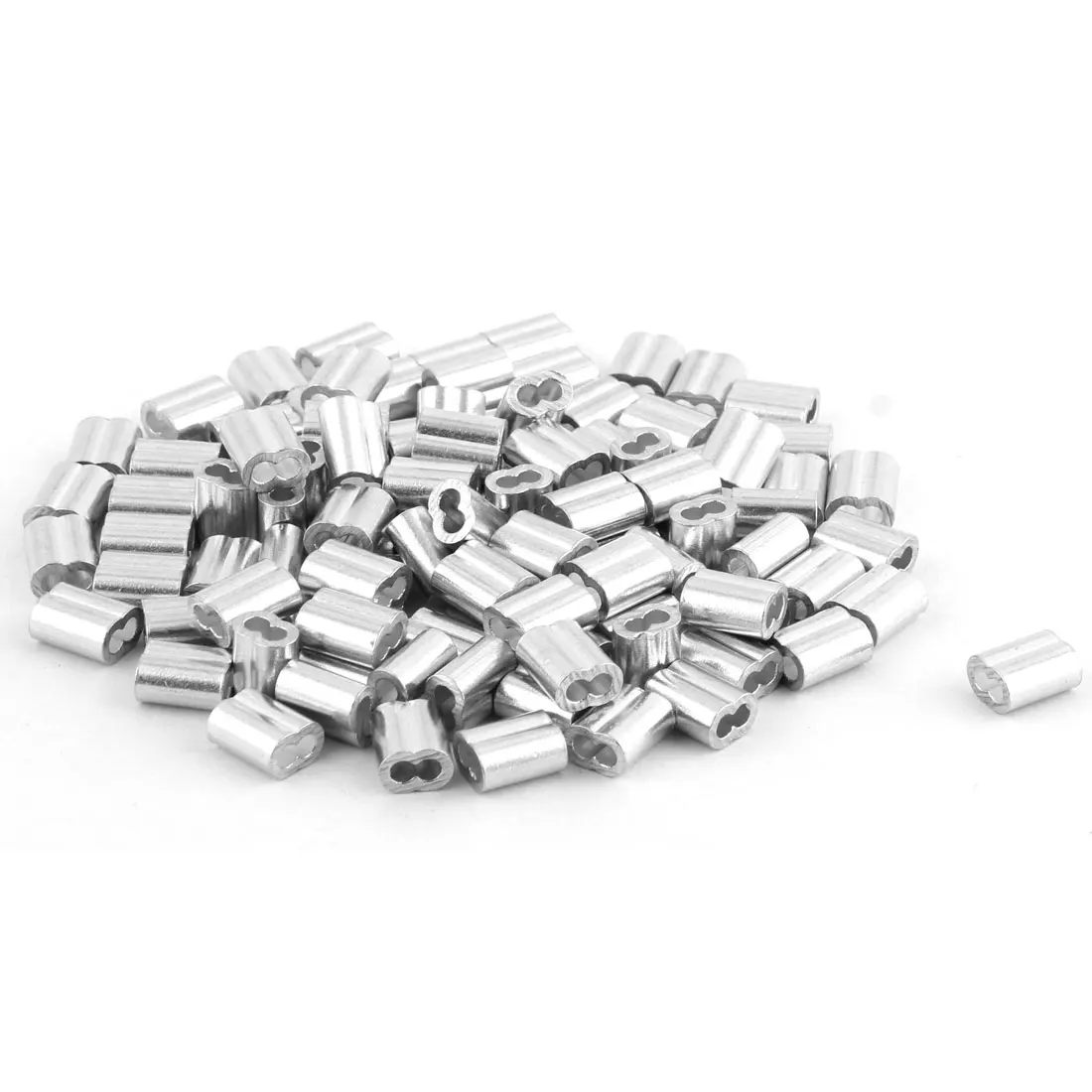 UXCELL Aluminum Ferrules Sleeves Fittings Clamps 9 5 X 5Mm 100Pcs For uxcell-aluminum-ferrules-sleeves-fittings-clamps-9-5-x-5mm-100pcs-for