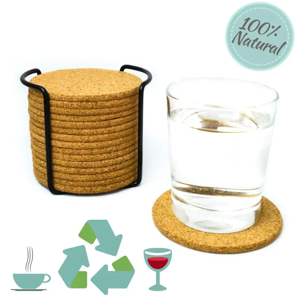 6/10/20pc Natural Round Wooden Slip Slice Cup Mat Coaster Tea Coffee ...
