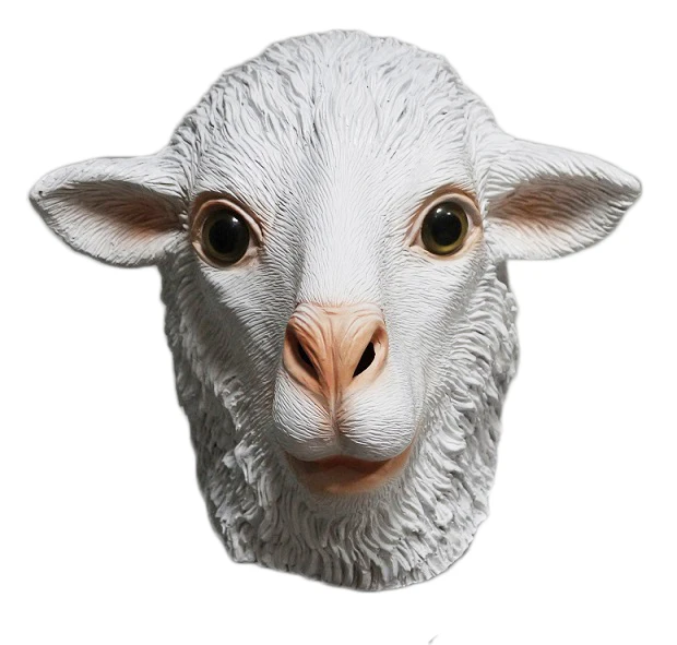 Sheep Lamb Head Mask Latex Animal Full Head Costume Carnival Fancy ...