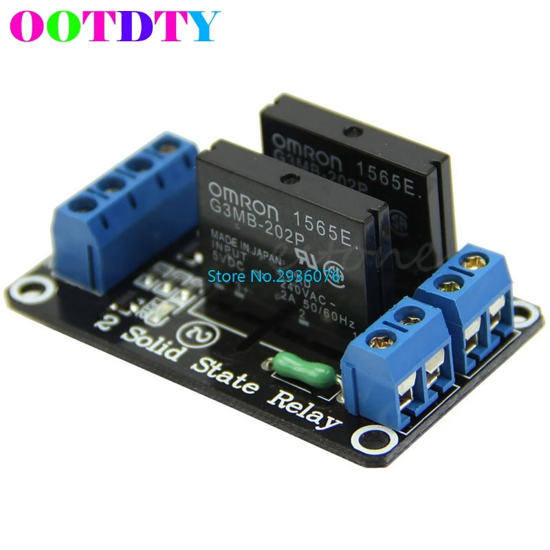 OOTDTY 5V DC 2 Channel OMRON SSR High Level Solid State Relay Module ...