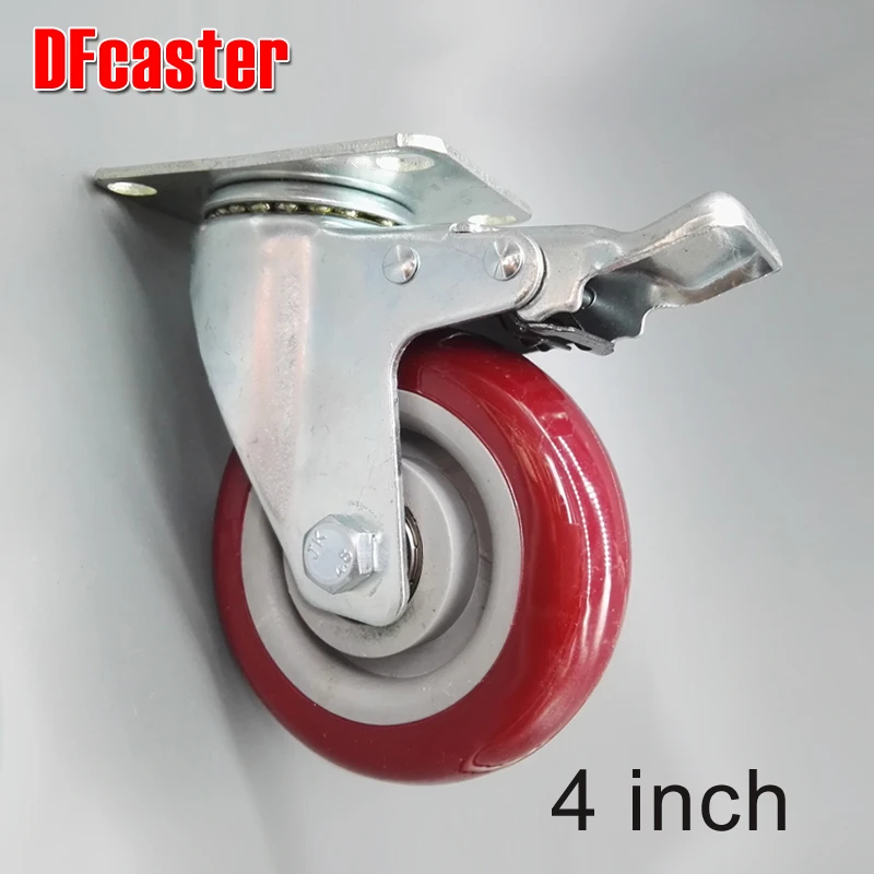 4 inch casters 360 Degree Caster With Brake Heavy Load carrying 130kg ...