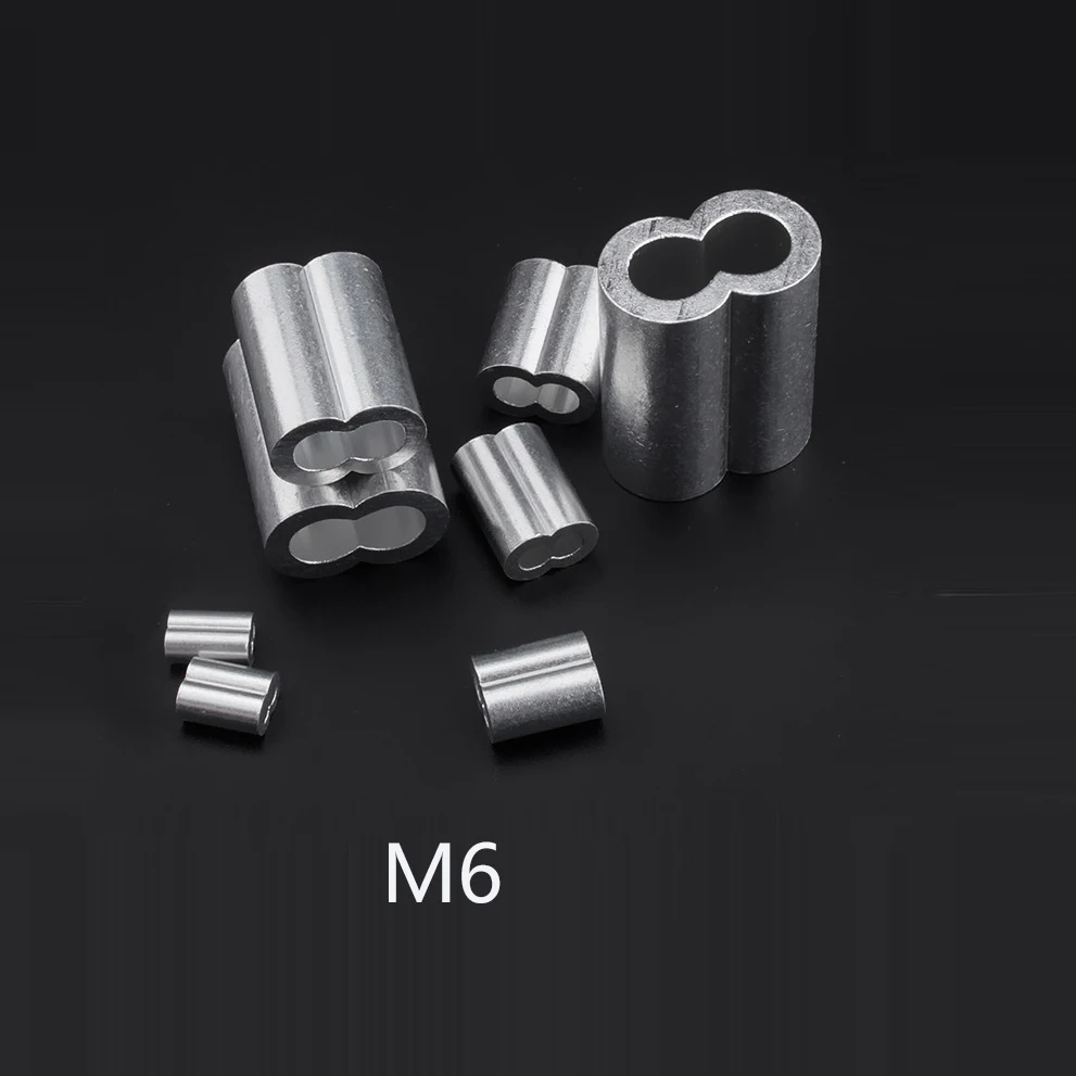 20pcs M6 Wire Rope 8 shape Aluminum Sleeves Cable Crimps Sleeves Clip ...