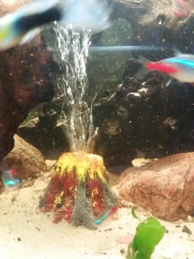 Volcano Fish Tank Decoration Oxygen Source for Aquatic Animals