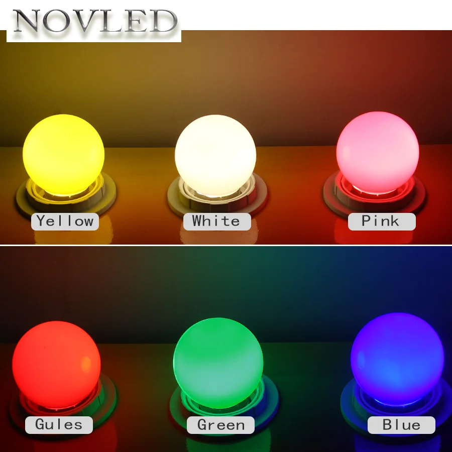 6pcs LED E27 AC220V Indoors Red Yellow Blue Green White Warm White ...