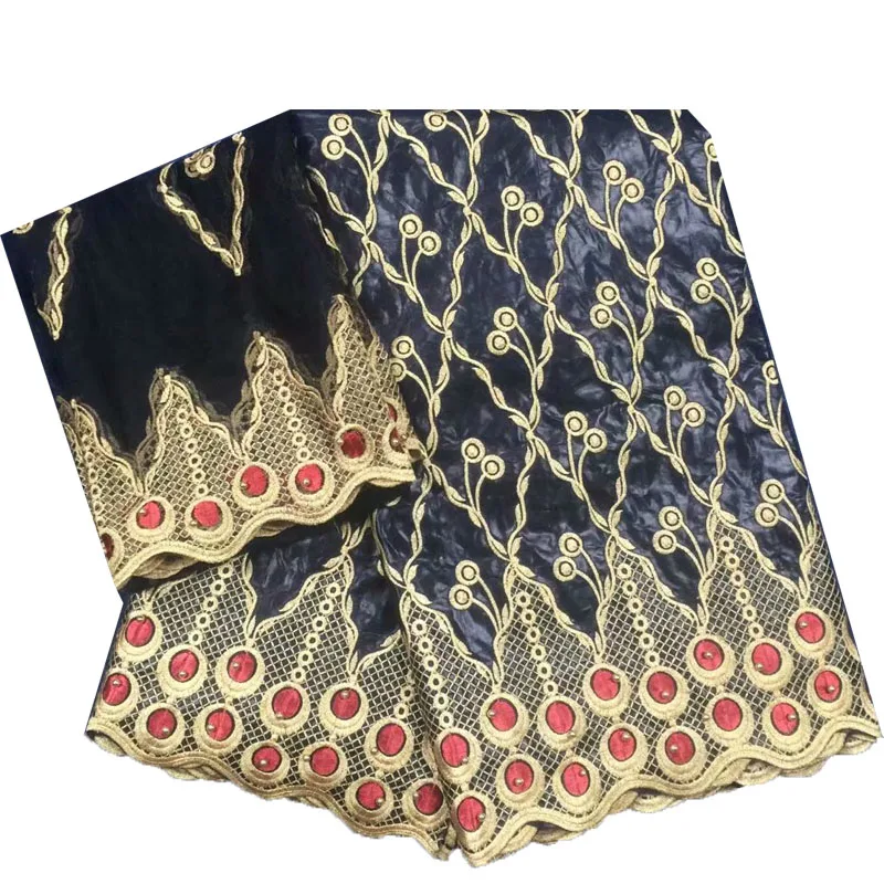 2018 latest african bazin riche fabric 5yards+2yards high quality bazin ...