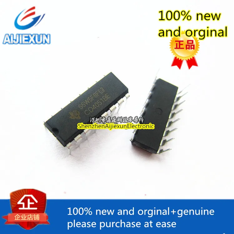 10Pcs 100% new and orginal CD4051BE HCF CD4051 DIP 16 Analog ...