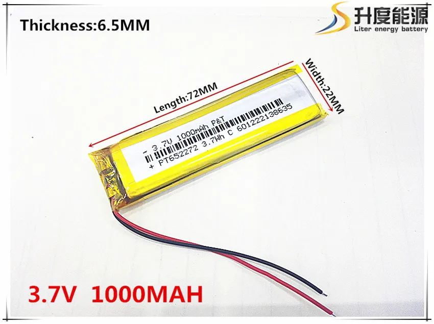 Celdas de batería recargables de iones de litio, 3,7 V, 1000mAh, 652272 ...