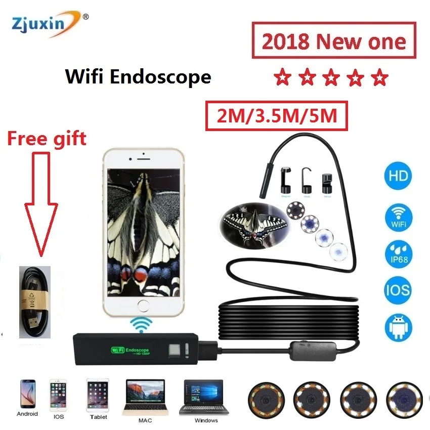 2018 WIFI Endoscope 2M New Camera 8mm HD Lens USB Iphone Android ...