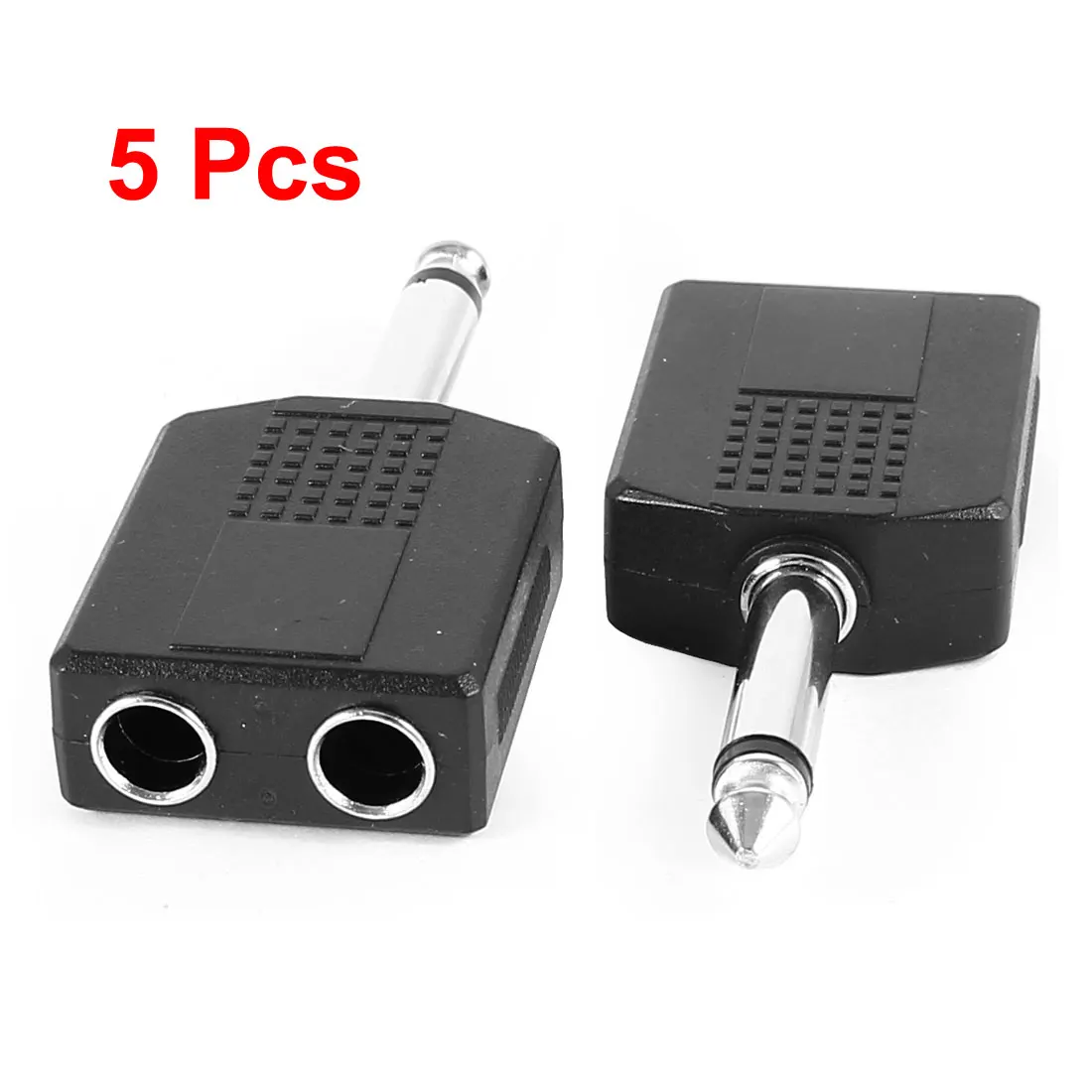 UXCELL 5 Pcs 6.35Mm 1/4" Mono Male Plug To Dual Female Jack Splitter M ...
