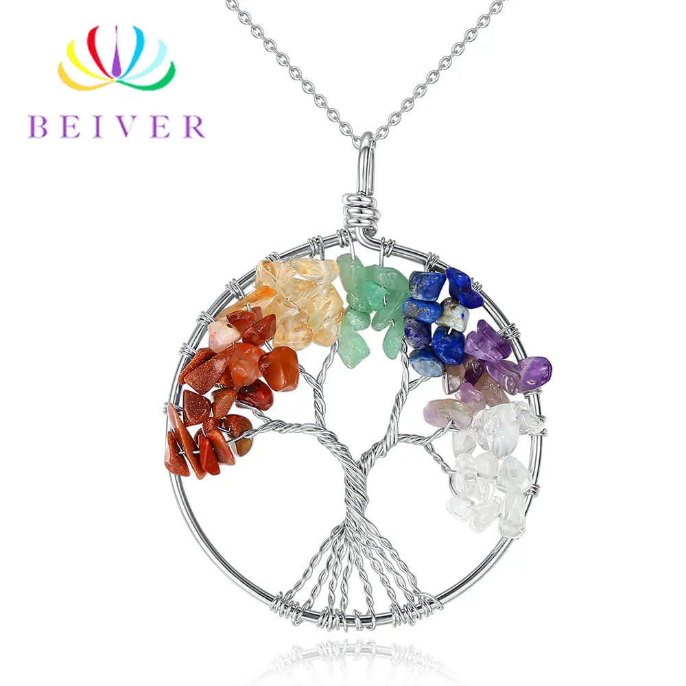 Beiver ручная работа, Радужное ожерелье в виде дерева жизни для женщин ...