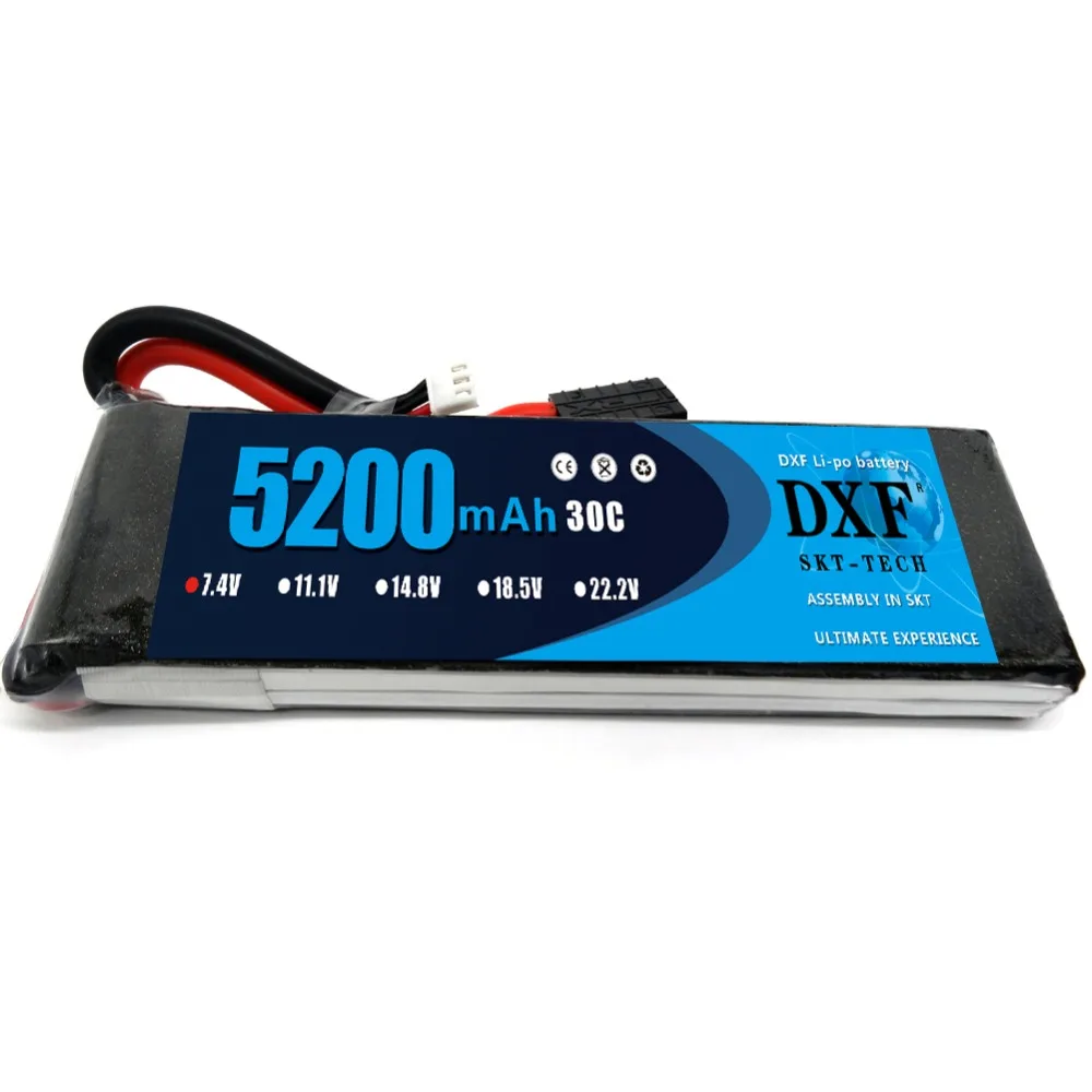 DXF Power LiPo Battery 7.4V 5200MAH 30C For RC Quadcopter Drone ...