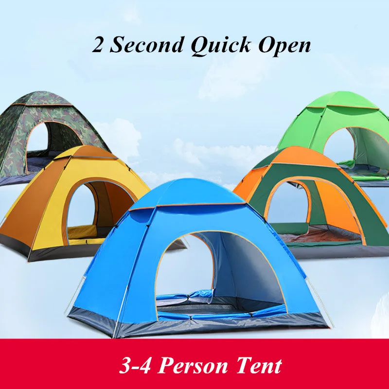Speed Open Tent Automatic 3 4 Person Throw Tent 4 Colors Waterproof ...