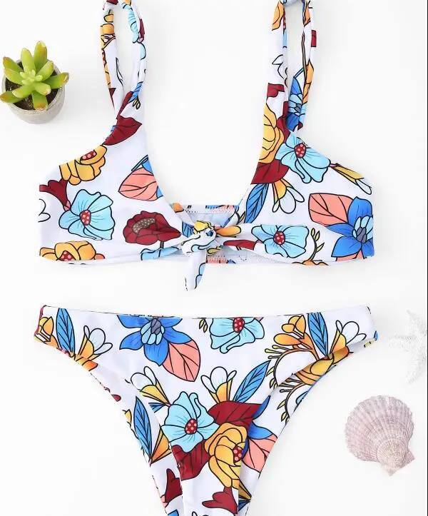 2018 Bikini Floral Women Sexy Bikinis Mujer Brasileno With Thong Two