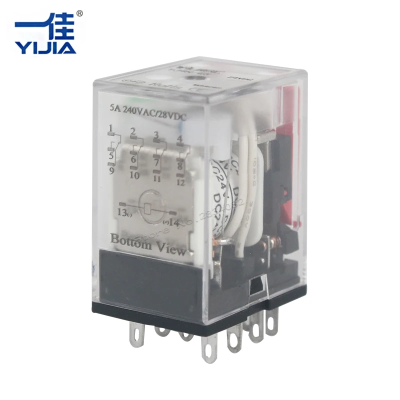 24VDC DC 24V 4 paris Coil Mini small Intermediate relay General purpose ...