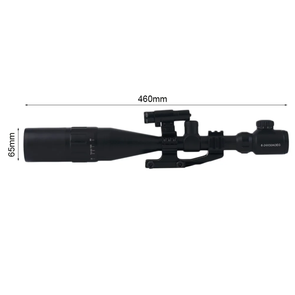 6-24X50 Tactical Hunting Light Green Red Dot Scope Reticle Optical ...