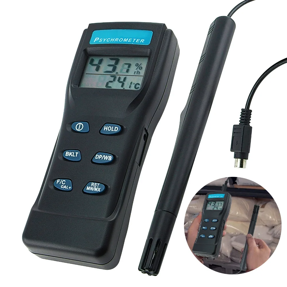 Professional Digital Psychrometer 10 ~ 60องศา C ( 4 ~ 140องศา F ...